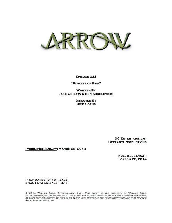 Arrow: Title & Credits Revealed For The Next-To-Last Episode Of Season ...